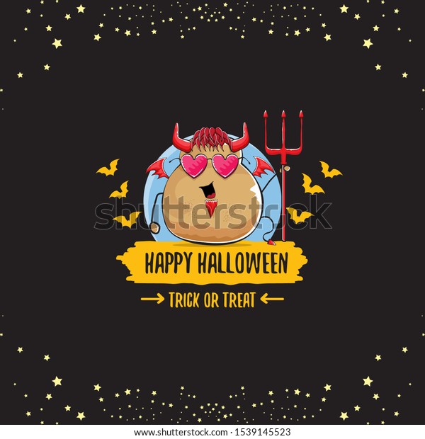 Vector Funny Cartoon Cute Demon Potato Stock Vector (Royalty Free ...
