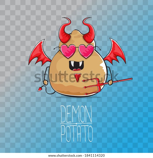 Vector Funny Cartoon Cute Demon Potato Stock Vector (Royalty Free ...