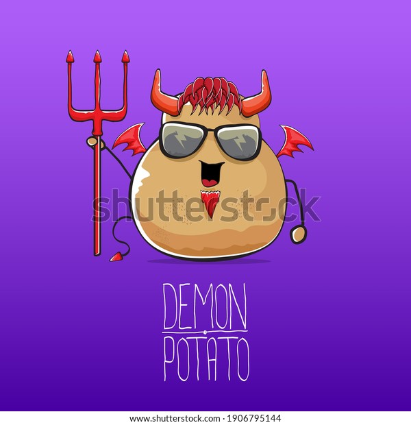 Vector Funny Cartoon Cute Demon Potato: เวกเตอร์สต็อก (ปลอดค่าลิขสิทธิ์ ...