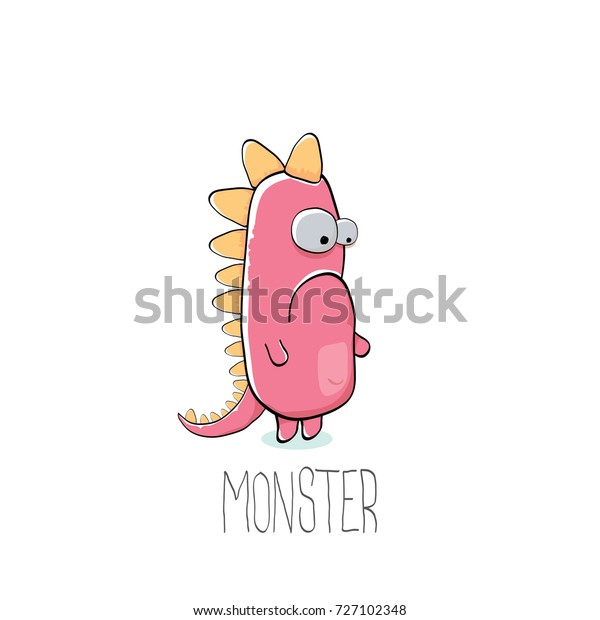 Vector Funny Cartoon Cute Pink Kids Stock Vector (Royalty Free ...