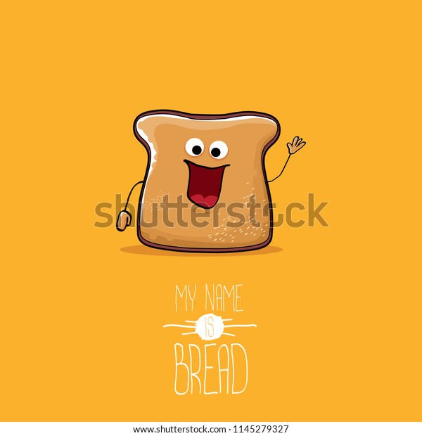 Vector Funny Cartoon Cute Sliced Bread Stock Vector (Royalty Free ...