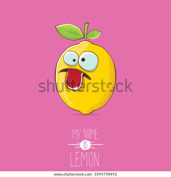 Vector Funny Cartoon Cute Yellow Lemon Stock Vector (Royalty Free ...
