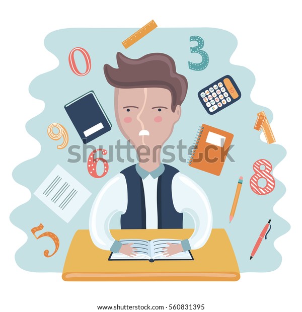 Vector Funny Cartoon Illustration First Day Stock Vector (Royalty Free ...