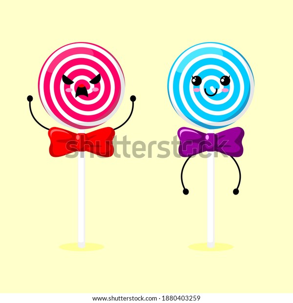 Vector Funny Cartoon Smiling Lollipop Isolated Stock Vector (Royalty ...