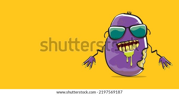 Vector Funny Cartoon Spooky Violet Zombie Stock Vector (Royalty Free ...