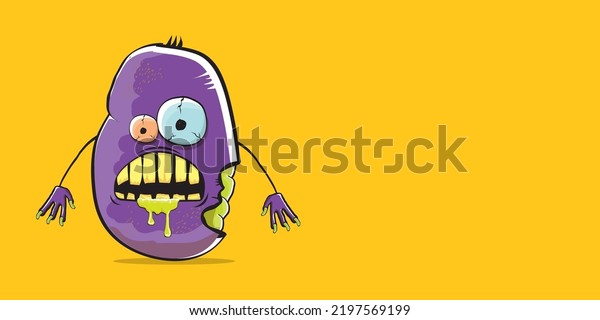 Vector Funny Cartoon Spooky Violet Zombie Stock Vector (Royalty Free ...