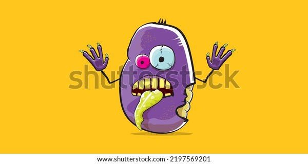 Vector Funny Cartoon Spooky Violet Zombie Stock Vector (Royalty Free ...