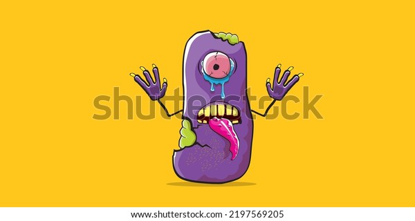 Vector Funny Cartoon Spooky Violet Zombie Stock Vector (Royalty Free ...