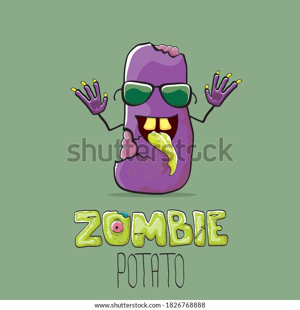 Vector Funny Cartoon Violet Zombie Hipster Stock Vector (Royalty Free ...