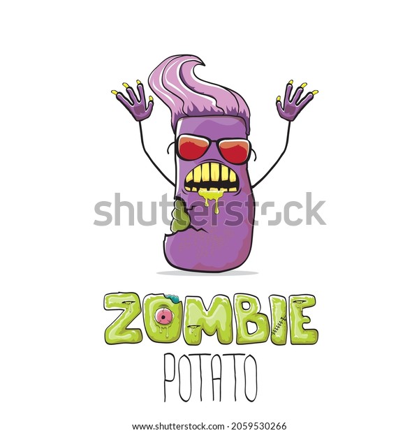 Vector Funny Cartoon Violet Zombie Hipster Stock Vector (Royalty Free ...