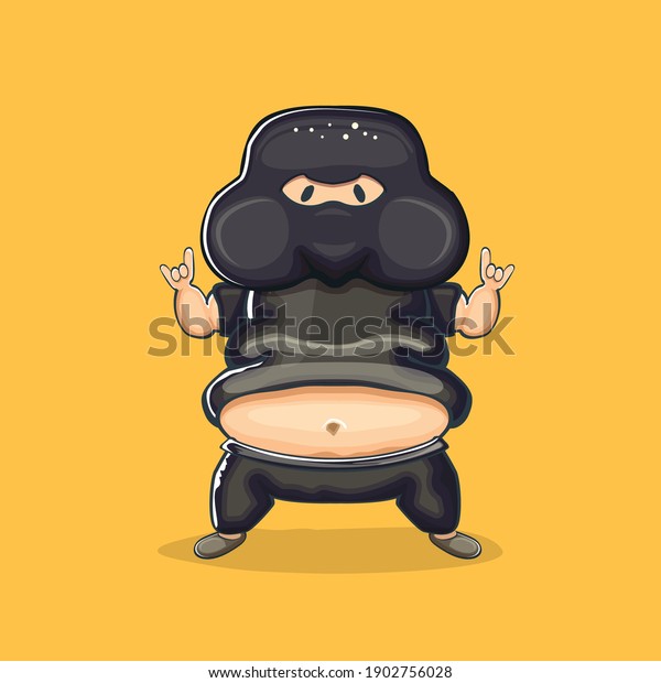 Vector Funny Fat Ninja Kid Isolated Stock Vector (Royalty Free) 1902756028