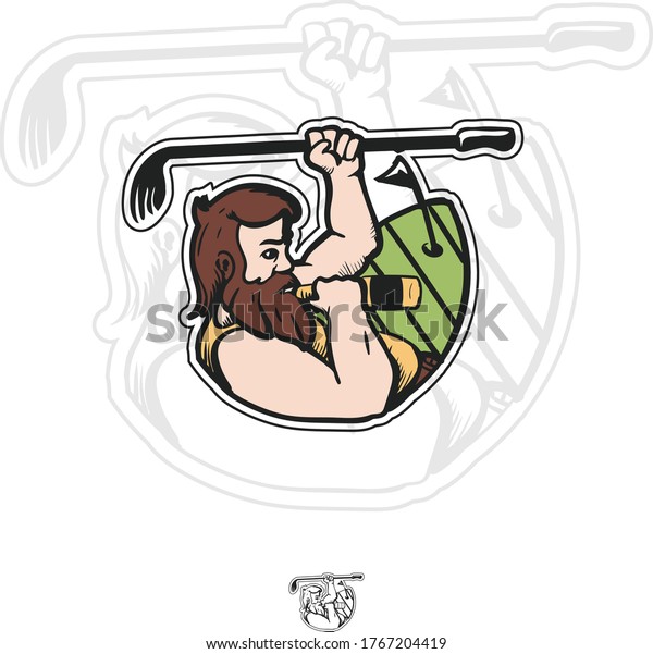 Vector Funny Golf Mascot Logo Stock Vector (Royalty Free) 1767204419 ...