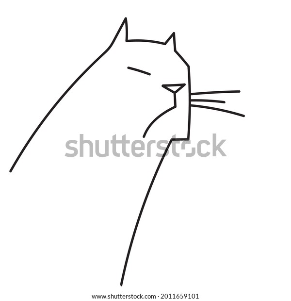 Vector Funny Ironic Line Art Minimalist Stock Vector (Royalty Free ...