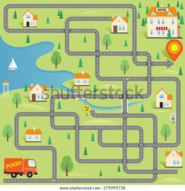 Vector Funny Maze Game Help Delivery: Vector có sẵn (miễn phí bản quyền ...