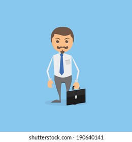 Vector Funny Office Character Isolated On Stock Vector (Royalty Free ...