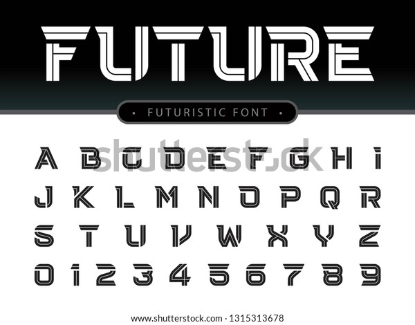 Vector Futuristic Alphabet Letters Numbers Future Stock Vector (Royalty ...