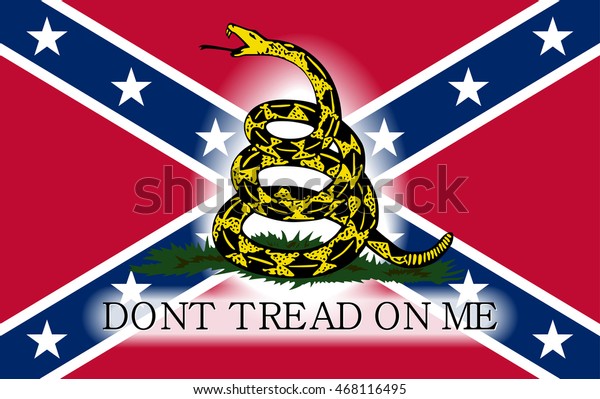 Vector Gadsden Flag Depicting Rattlesnake Coiled Stock Vector (Royalty ...