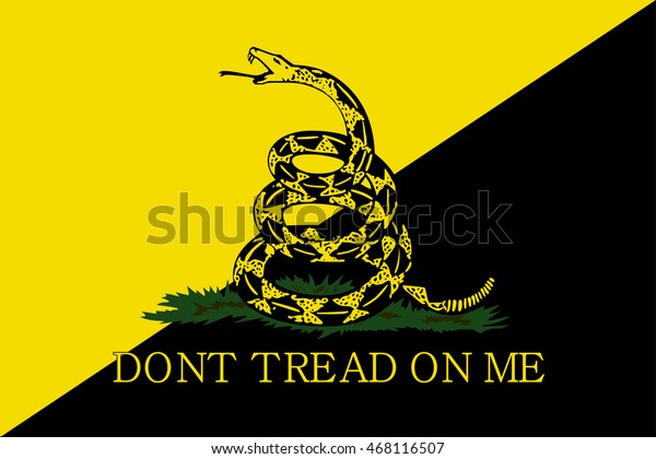 Vector Gadsden Flag Depicting Rattlesnake Coiled Stock Vector (Royalty ...