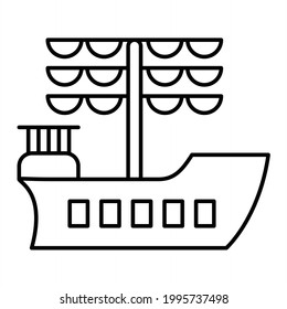 Vector Galleon Outline Icon Design Stock Vector (Royalty Free ...