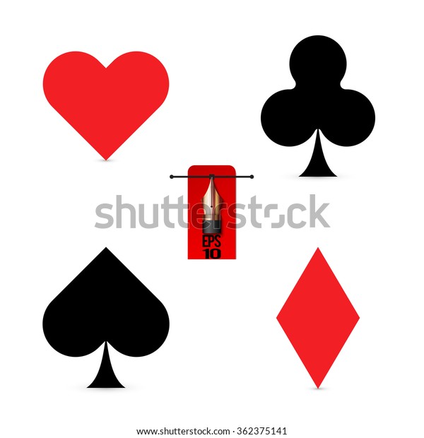 Vector Gamble Signs Cards Suits Set Stock Vector (Royalty Free ...