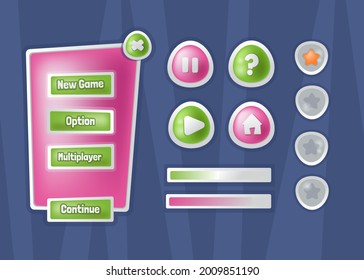 Vector Game Template Gui Kit Interface Stock Vector (Royalty Free) 2009851190 | Shutterstock