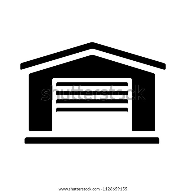 Vector Garage Symbol Home Building Illustration Stock Vector (Royalty ...