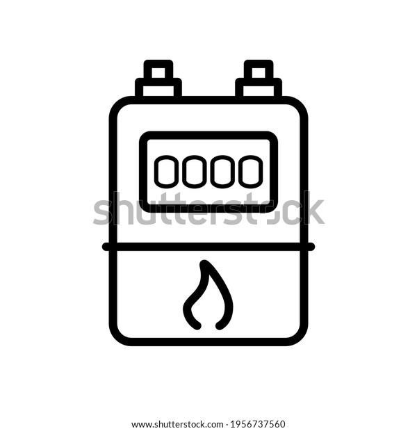 Vector Gas Meter Icon Line Sign Stock Vector (Royalty Free) 1956737560 ...