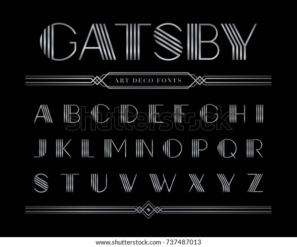 Vector Gatsby Fonts Alphabet Silver Letter Stock Vector (Royalty Free ...
