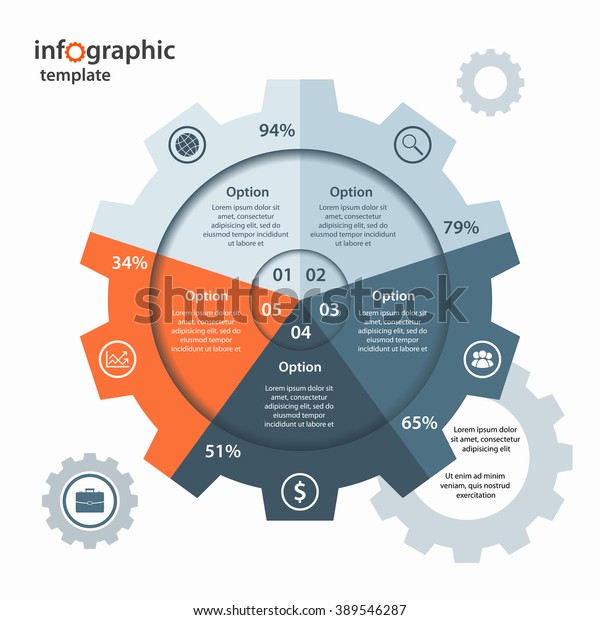 Vector Gear Circle Infographic Template Business Stock Vector (Royalty ...