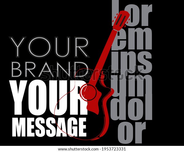 Vector Generic Music Banner Black Background Stock Vector (Royalty Free ...