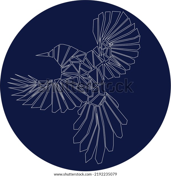 Vector Geometric Bird Blue Bird Fly Stock Vector (Royalty Free ...