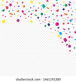 Vector Geometric Confetti On Transparent Background Stock Vector ...