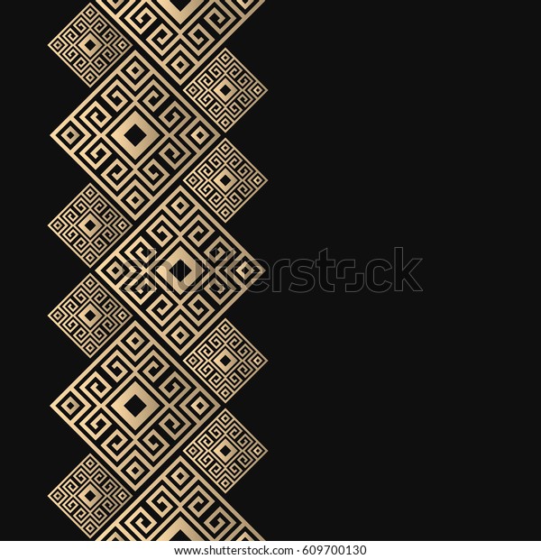 Vector geometric frame in greek style. Seamless border for design ...