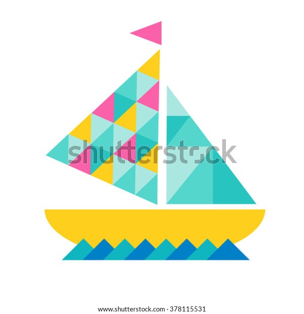 Vector Geometric Style Boat Stock Vector (Royalty Free) 378115531 ...