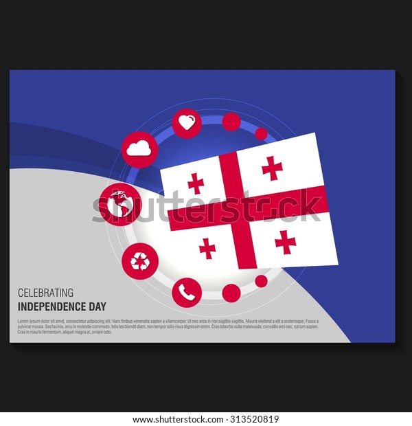 Vector Georgia Independence Day Flyer Template Stock Vector (Royalty ...