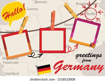 Vector German Greeting Card Map Rope Stock Vector (Royalty Free ...