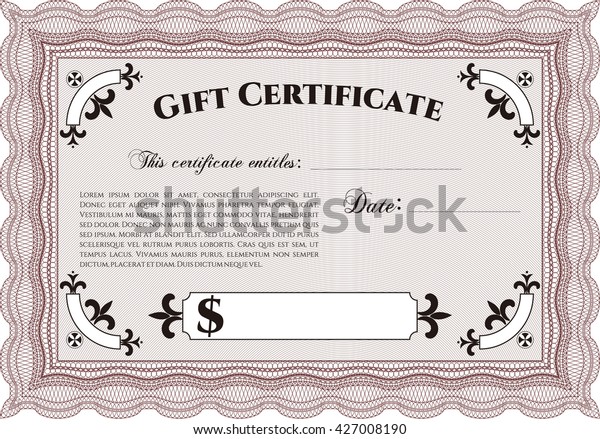 Vector Gift Certificate Template Vector Illustration Stock Vector ...