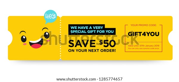 Vector Gift Voucher Coupon Code Fast Stock Vector (Royalty Free) 1285774657
