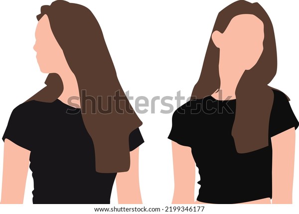 Vector Girl Half Body Right Angel Stock Vector (Royalty Free ...