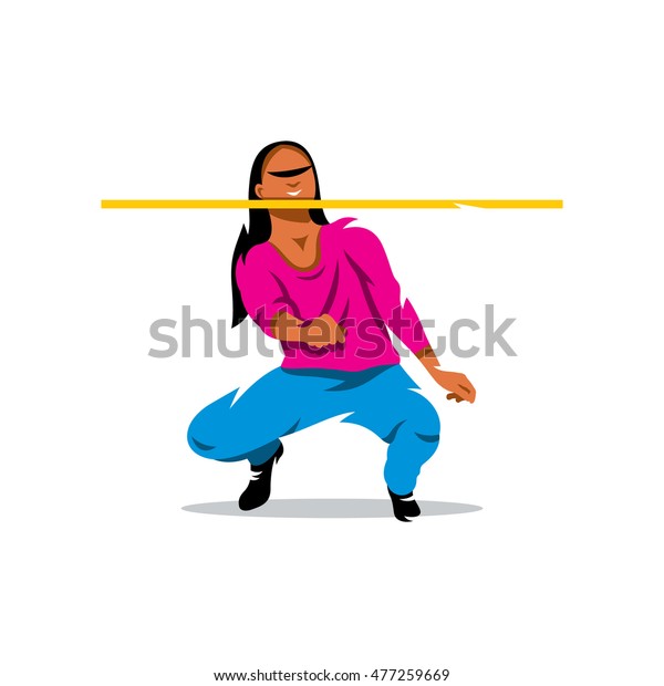 Vector Girl Playing Limbo Cartoon Illustration Stock Vector (Royalty ...