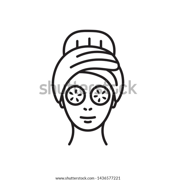 Vector Girl Spa Cucumbers On Eyes Stock Vector (Royalty Free) 1436577221