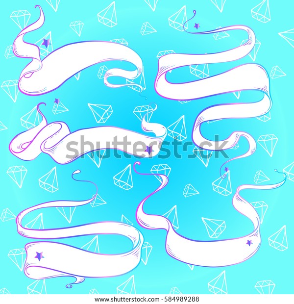 Vector Girly Ribbon Collection Vanilla Illustration Stock Vector ...
