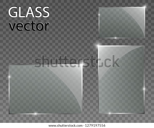 Vector Glass Banners On Transparent Backgroundempty Stock Vector ...