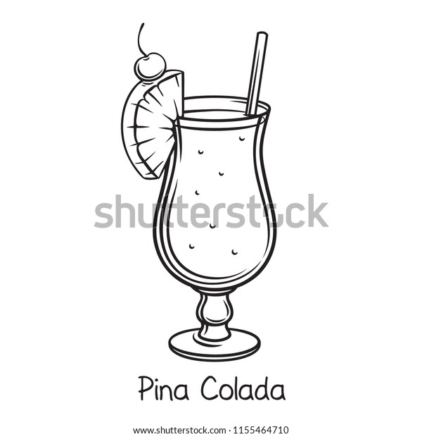 Vector Glass Pina Colada Cocktail Slice Stock Vector (Royalty Free ...