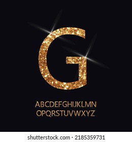 Vector Glitter Golden Font 26 English Stock Vector (Royalty Free ...