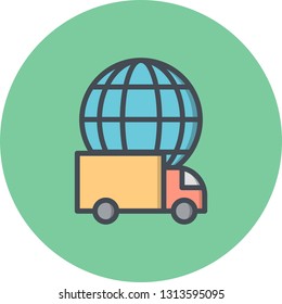 Global Delivery Icon Vector Illustration Flat Stock Vector (Royalty ...