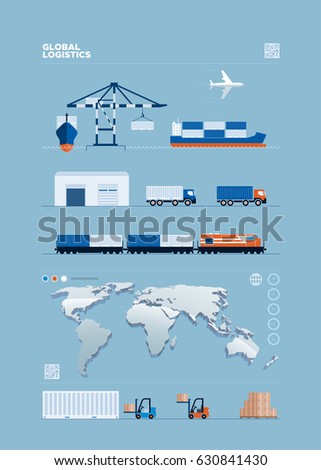 Vector Global Transportation Concept Infographics Stock Vector (Royalty ...