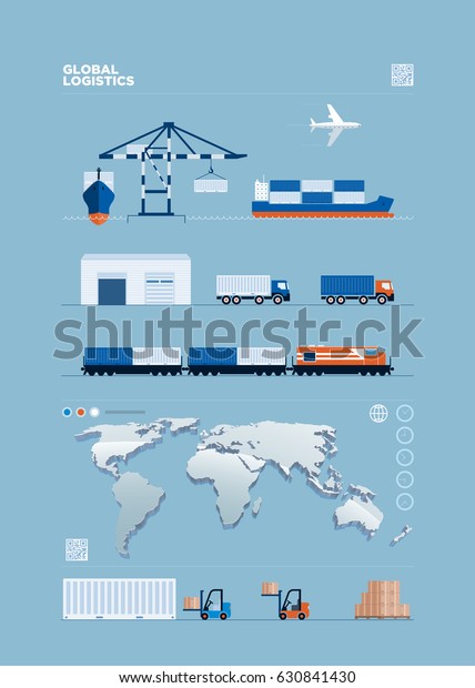 Vector Global Transportation Concept Infographics Stock Vector (Royalty ...
