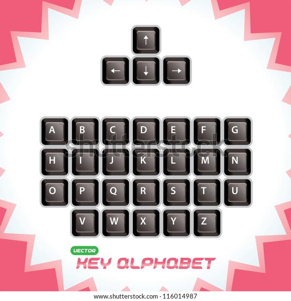 Vector Glossy 3d Keyboard Keys Button Stock Vector (Royalty Free) 116014987