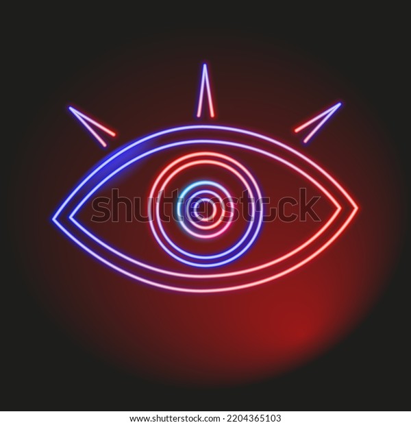 Vector Glowing Crimson Eye Neon Style Stock Vector (Royalty Free ...